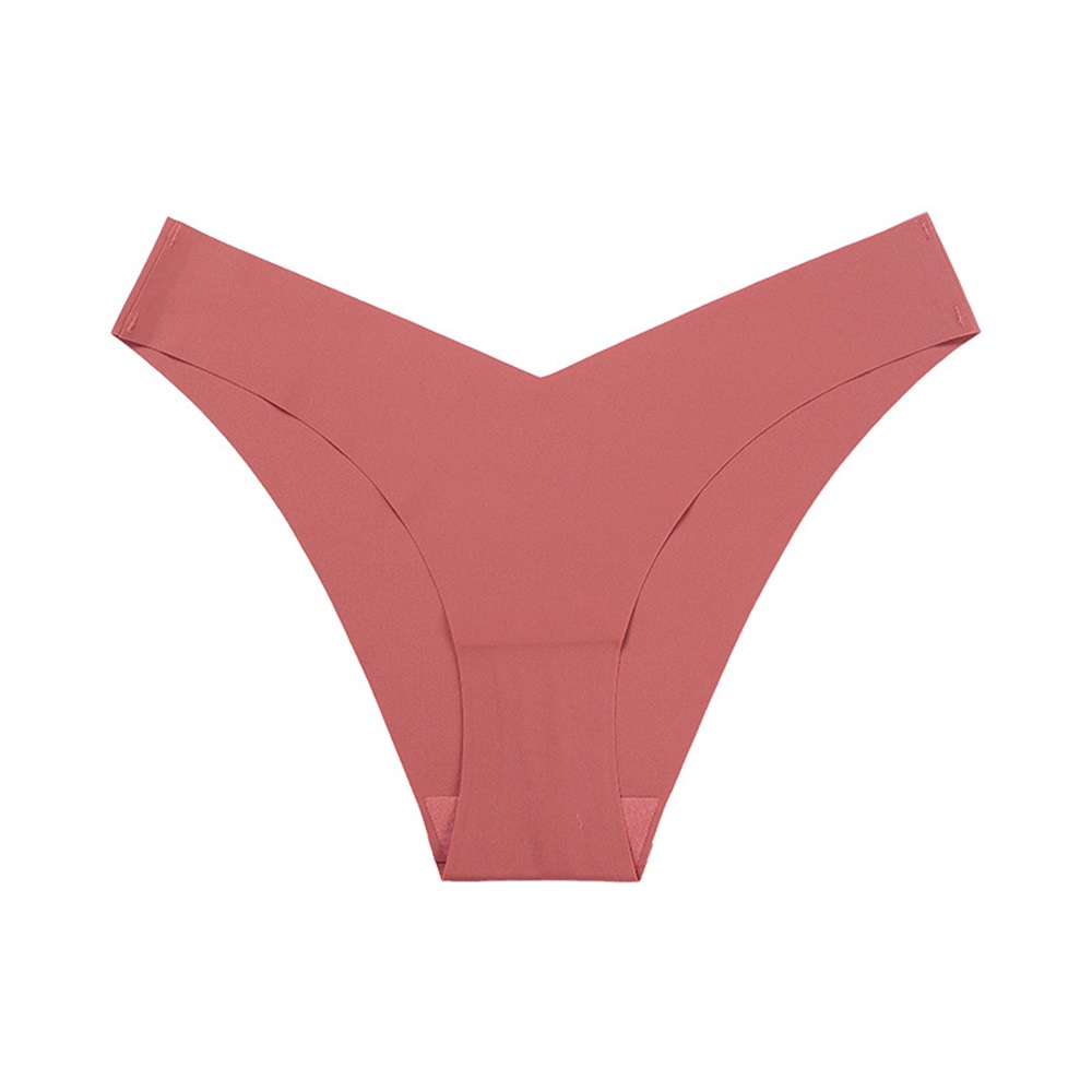 3Pcs seamless ice silk underwear for women V-shaped waist pure cotton ...