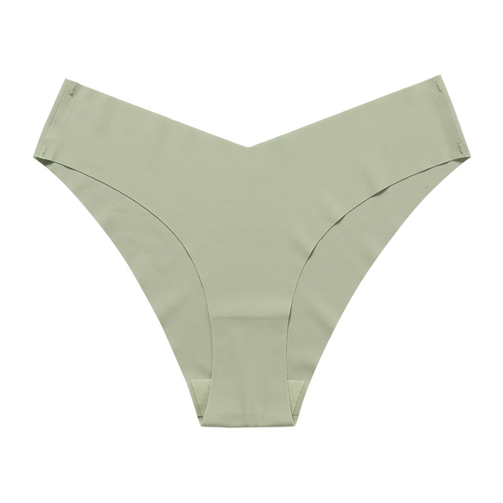 3Pcs seamless ice silk underwear for women V-shaped waist pure cotton ...