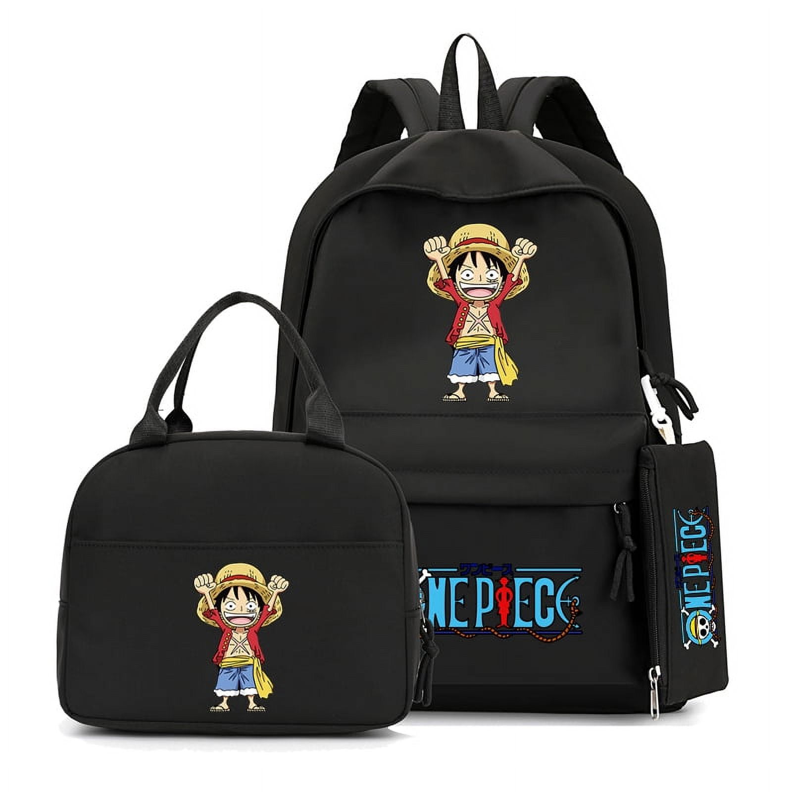 3Pcs/set Anime One Piece Backpack Teenager Backpack bag with Lunch Bag ...