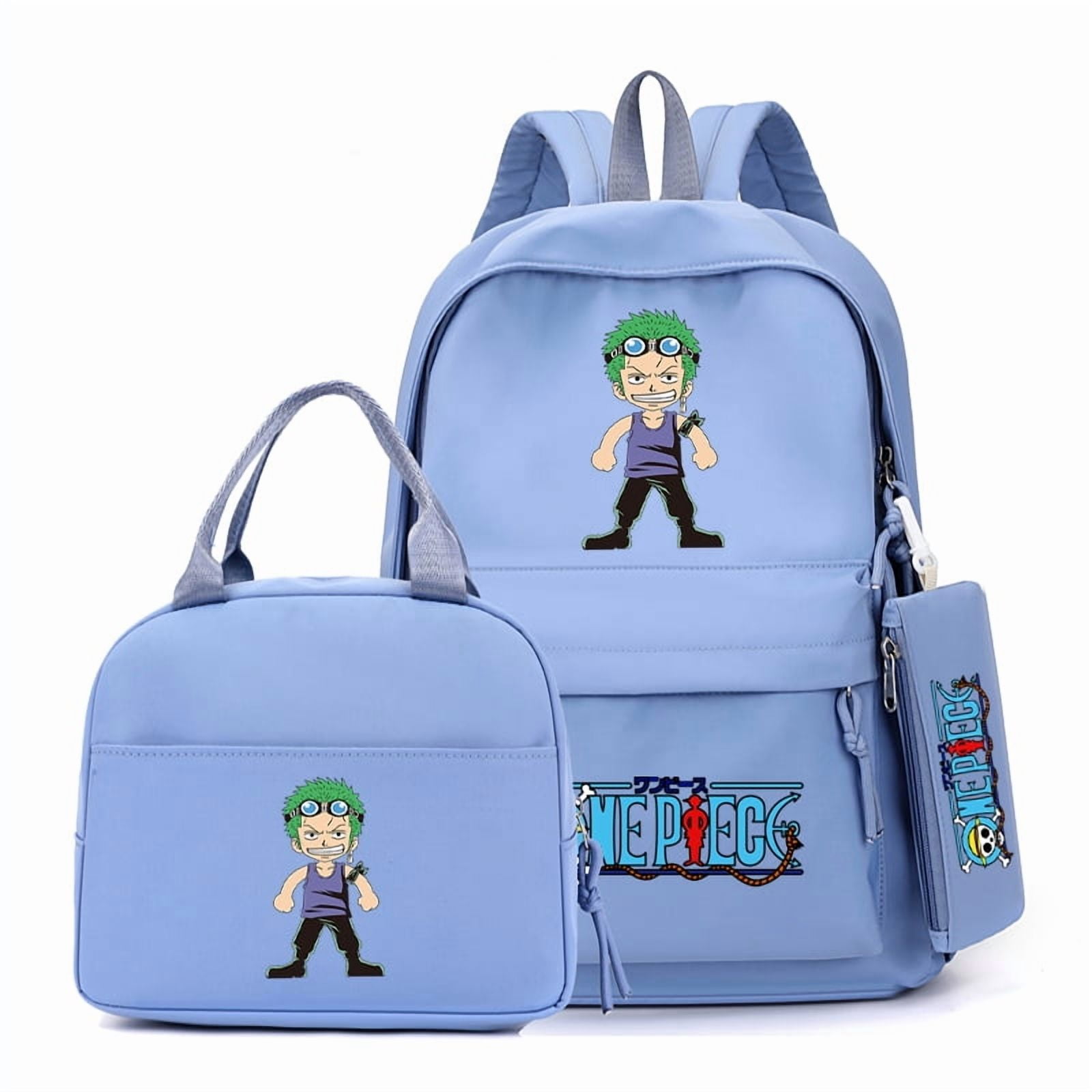 3Pcs/set Anime One Piece Backpack Teenager Backpack bag with Lunch Bag ...