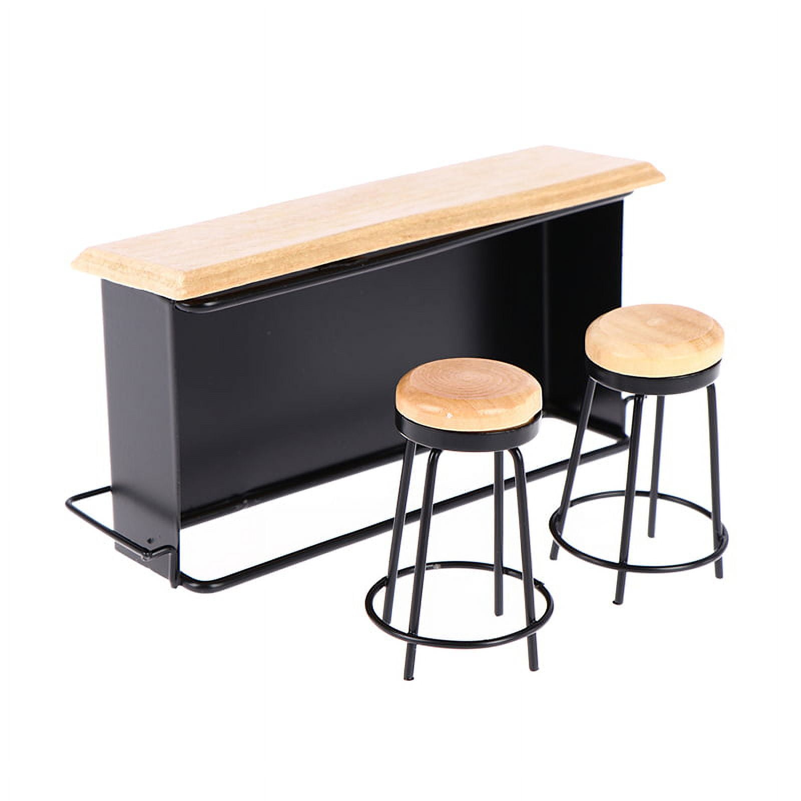 3Pcs/set Dollhouse Miniature Bar Counter Stool Mini Kitchen Furniture ...
