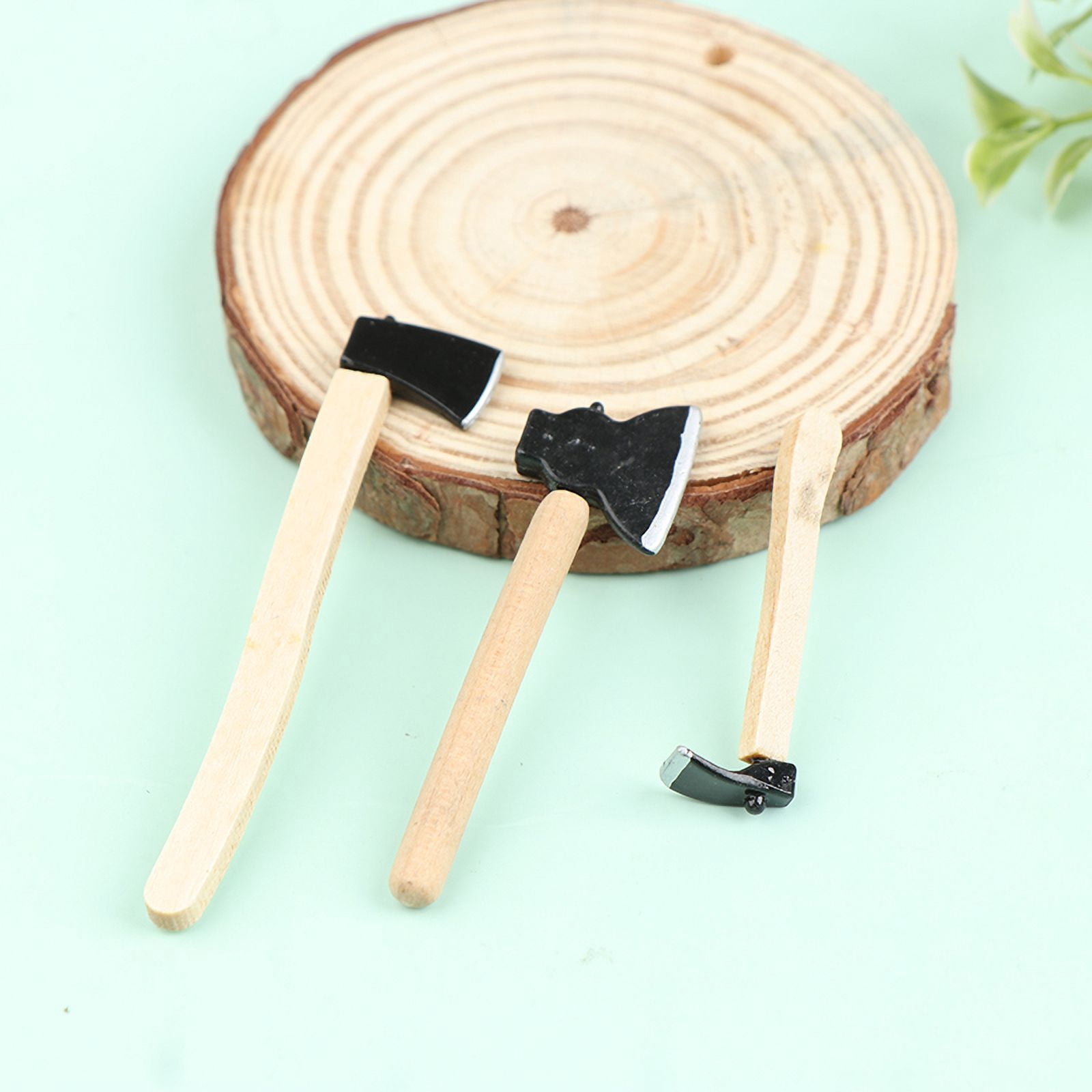 3Pcs/set Mini Wood Metal Chopper Hatchet Dollhouse Miniature Tools ...