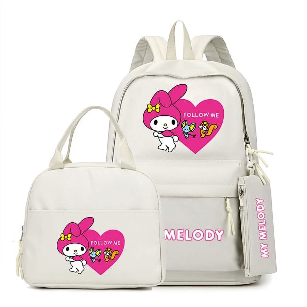 3Pcs/set Sanrio My Melody Backpack with Lunch Bag for Women Student ...