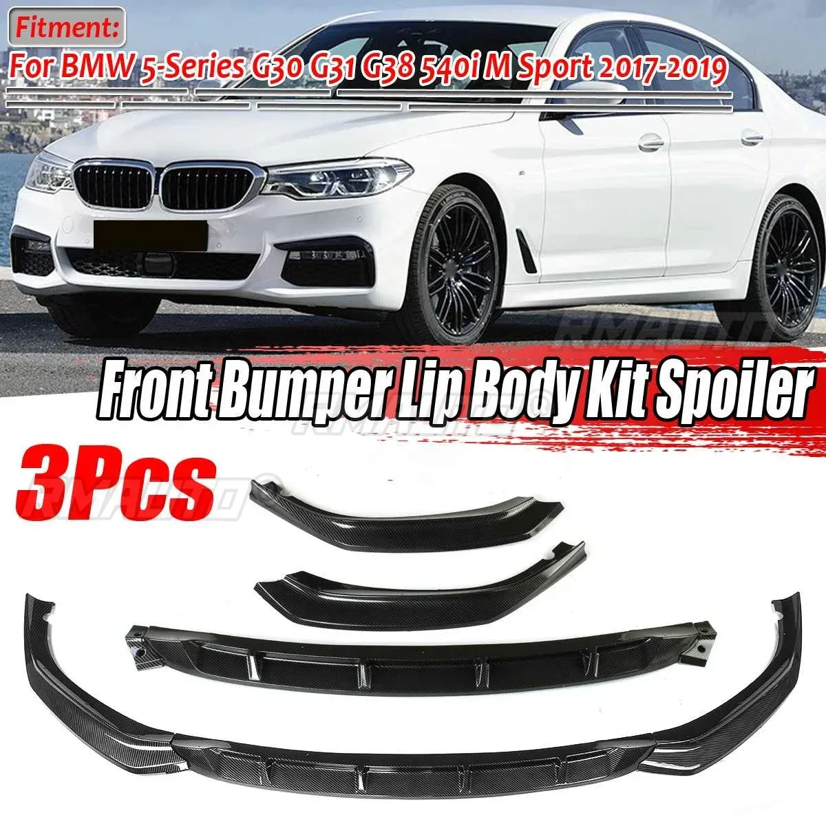 3Piece Car Front Bumper Lip Splitter Diffuser Spoiler Bumper Guard ...