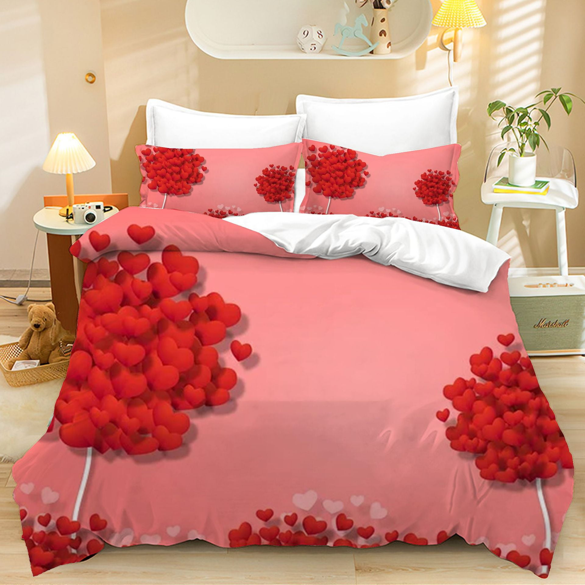 3piece Couples Bedding Set Comforter Cover Queen Size Duvet Cover Love