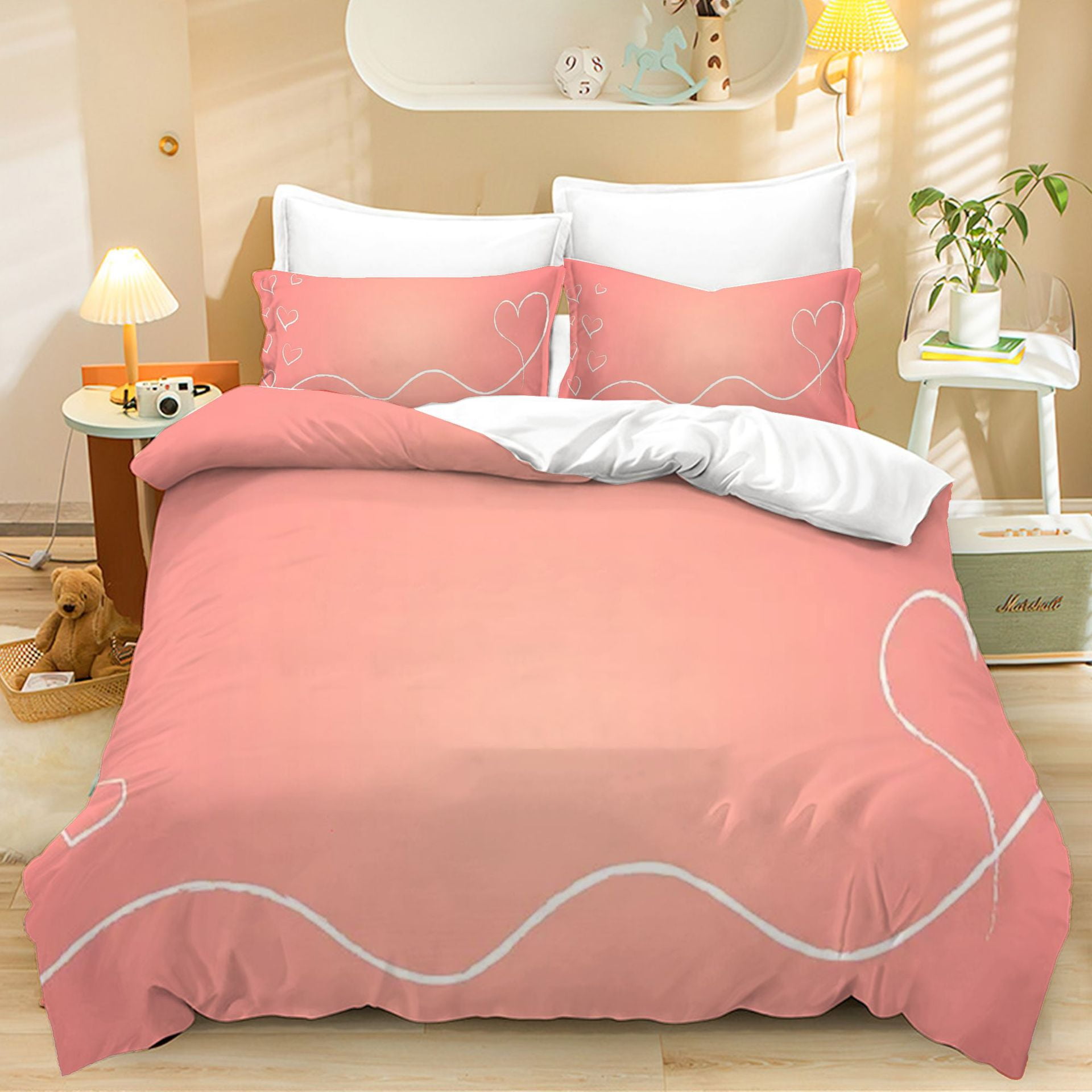 3piece Couples Bedding Set Comforter Cover Queen Size Duvet Cover Love