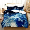 3Piece Duvet Cover Set Queen Size Galaxy Outer Style Moon/Star Pattern ...