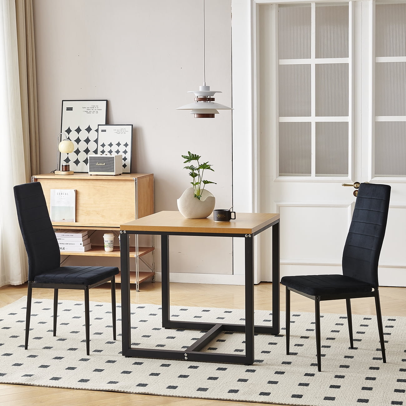 3Piece Kitchen Table and Chairs Set,Dining Table Set for 2, Wooden ...