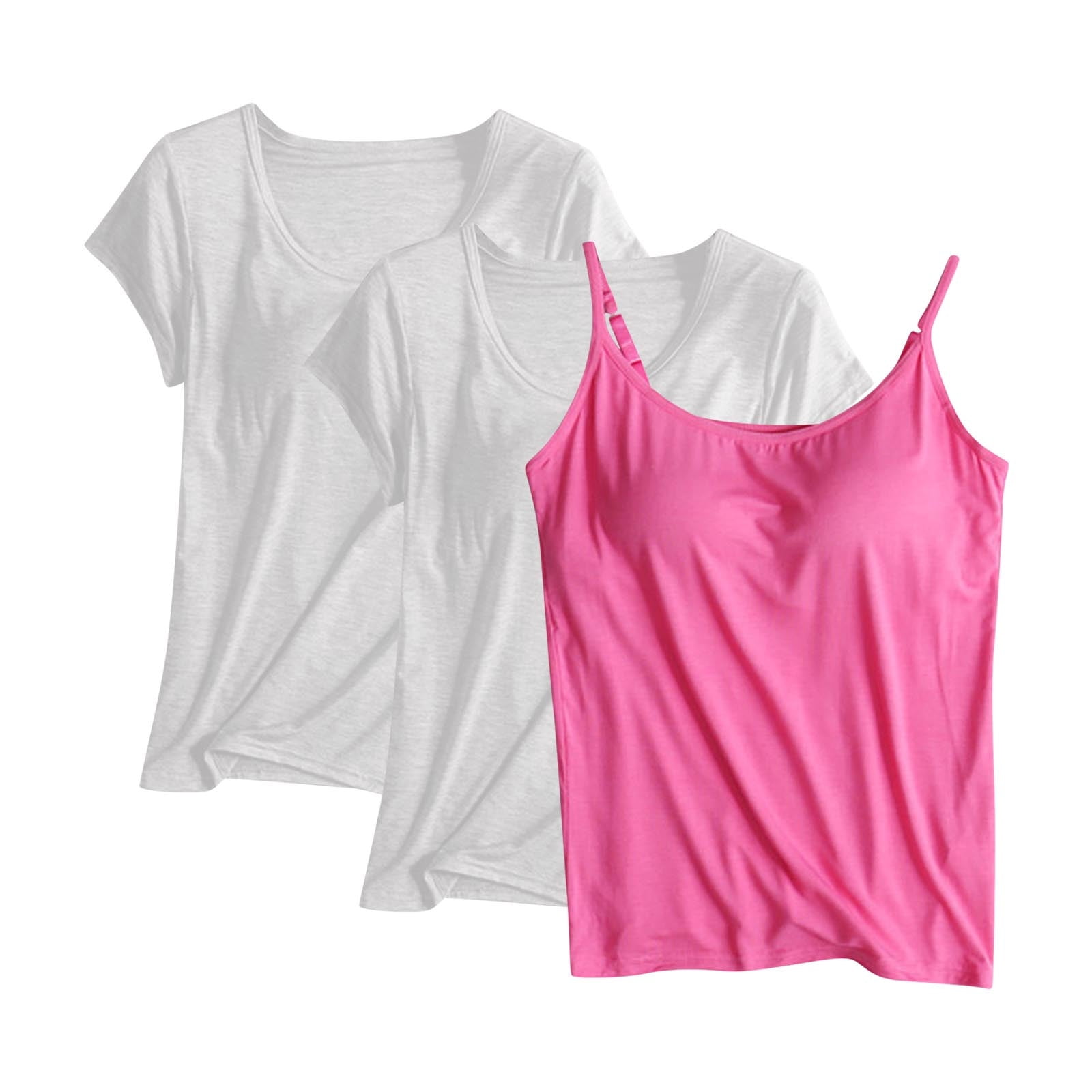3Piece Modal Tank Tops for Women Wireless Padded Vest with Adjustable ...