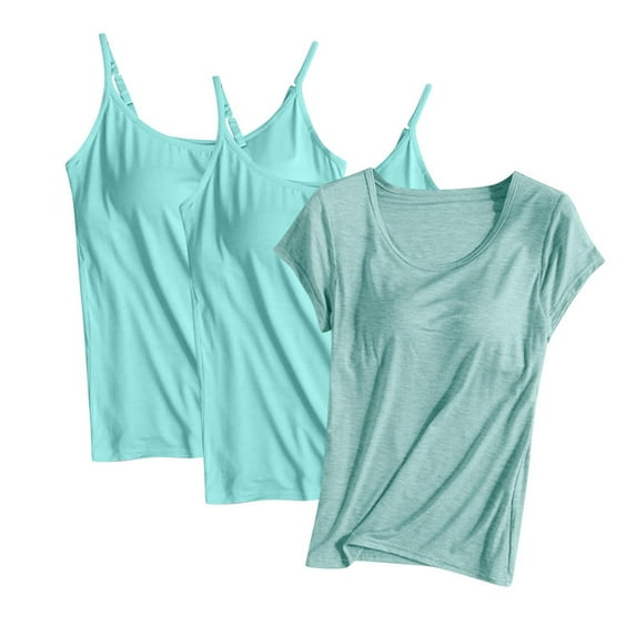 3Piece Modal Tank Tops for Women Wireless Padded Vest with Adjustable ...