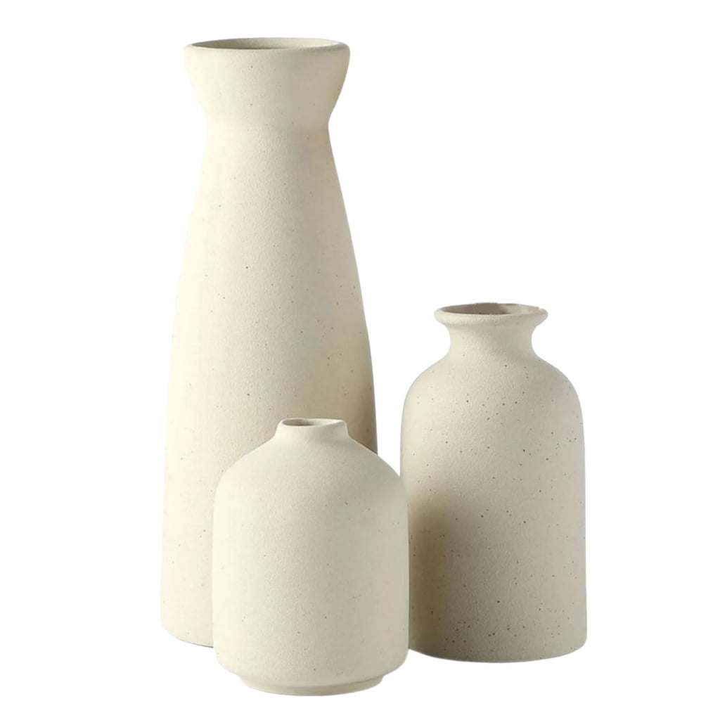3Piece Porcelain Flower Vases Handcrafted High Temperatures Fired ...