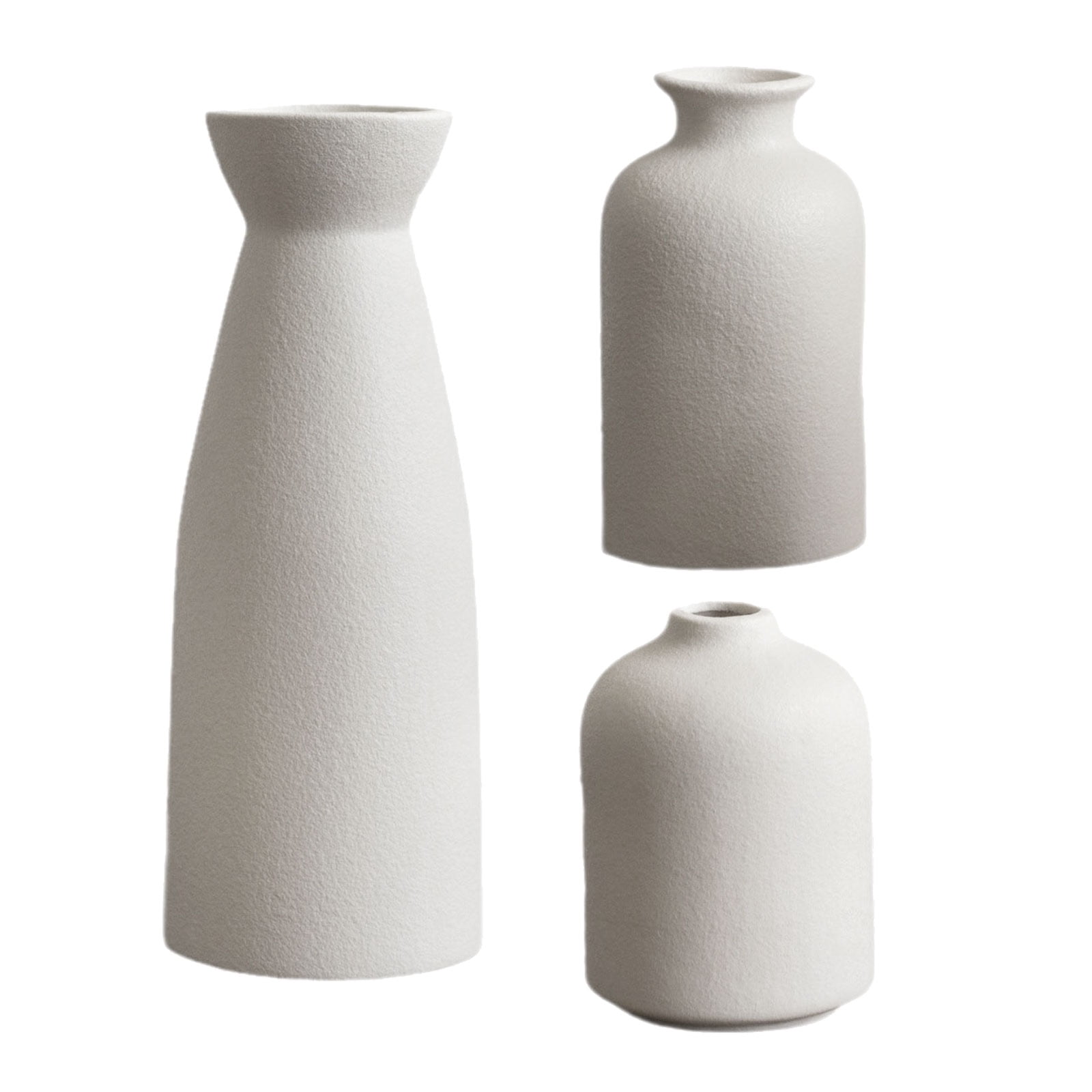 3Piece Porcelain Flower Vases Handcrafted High Temperatures Fired ...