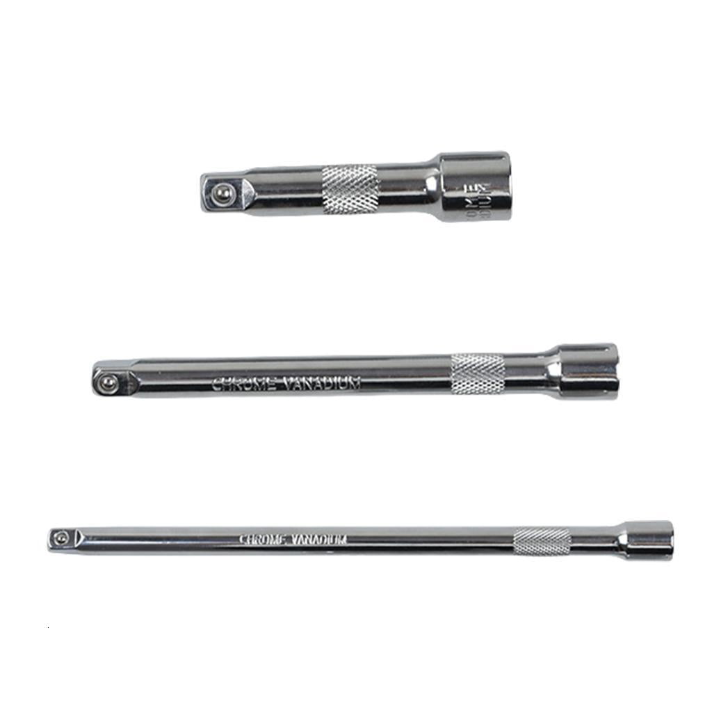 3Pieces 3/8" or 1/2" Drive Mechanic Socket Wrench Extension Bar Set for ...