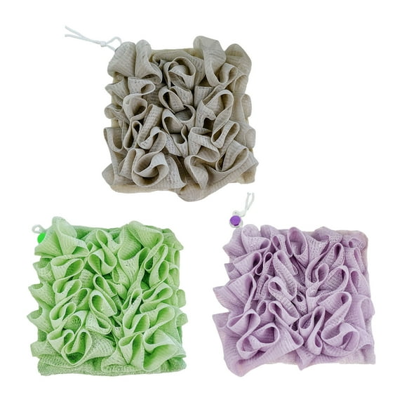 3Pieces Bath Puff with Soap Organizers Holder Shower Sponge Bathing ...