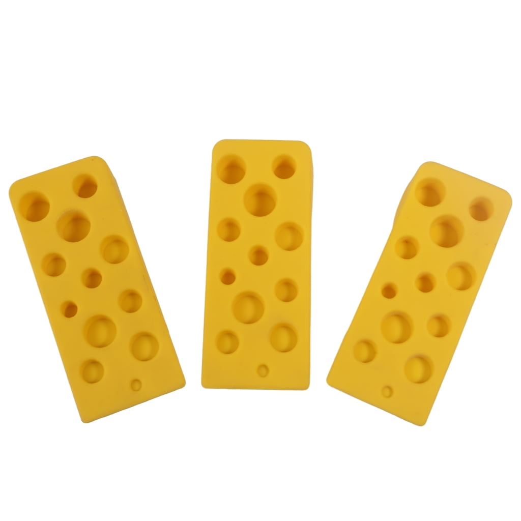 3Pieces Creative Silicone Cheese Door Stop Bottom Wedge Door Open for ...