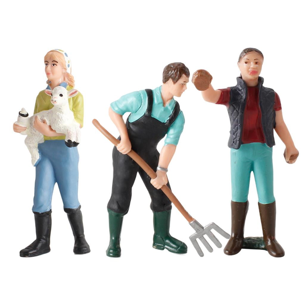3Pieces Decoration Model Toys People Worker Action Figures Placement ...