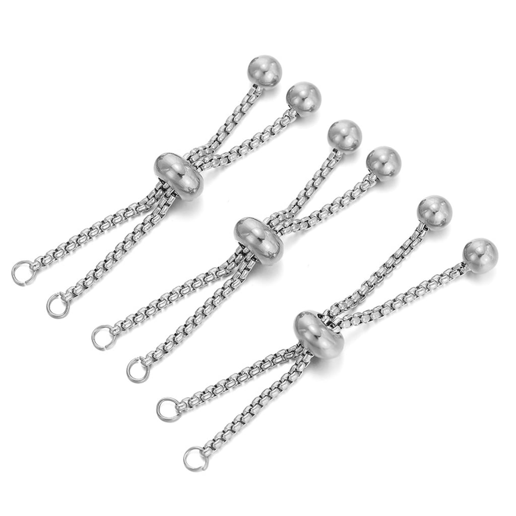3Pieces Expandable Chain Stainless Steel Chain Bracelet Making Chain ...