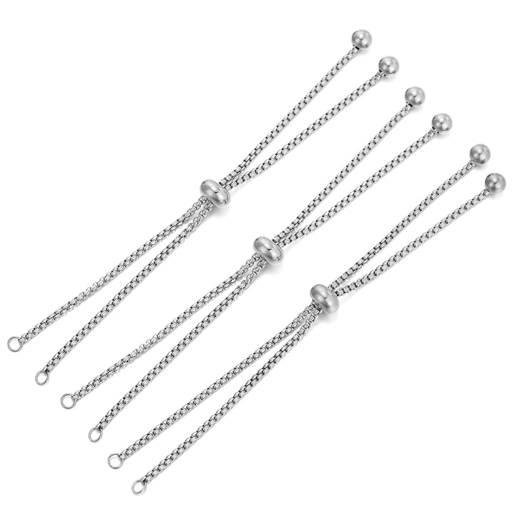 3Pieces Expandable Chain Stainless Steel Chain Bracelet Making Chain ...