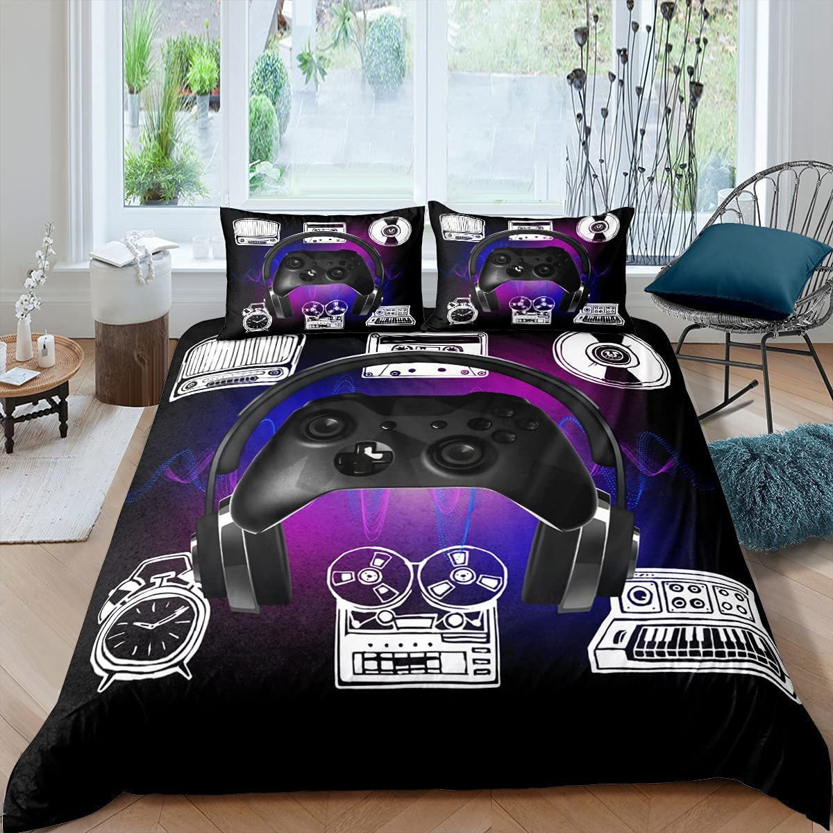 3Pieces Gamer Duvet Cover Set for Boys Gaming Bedding Set Twin Size ...