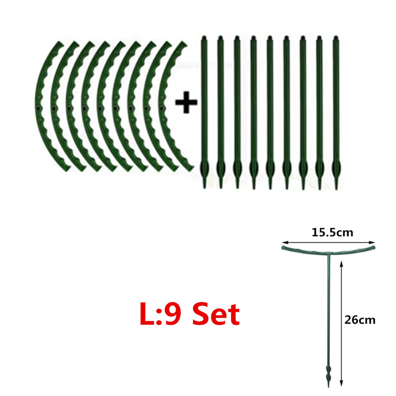 3Pieces Plant Support Flower Support Stake Half Round Plant Support Ring Plant Cage Holder ...