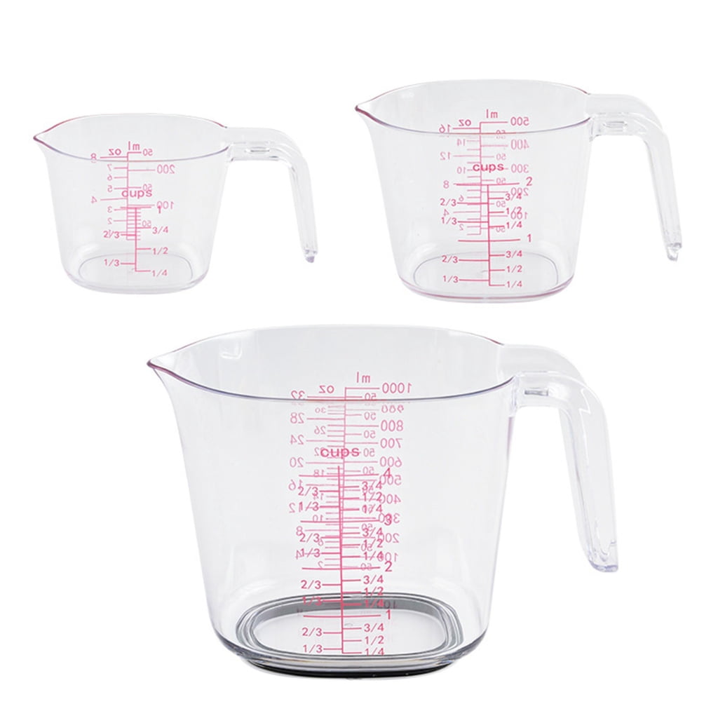3Pieces Stackable Measuring Cup Set Plastic Texture Measuring Tool ...