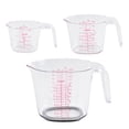 3Pieces Stackable Measuring Cup Set Plastic Texture Measuring Tool ...