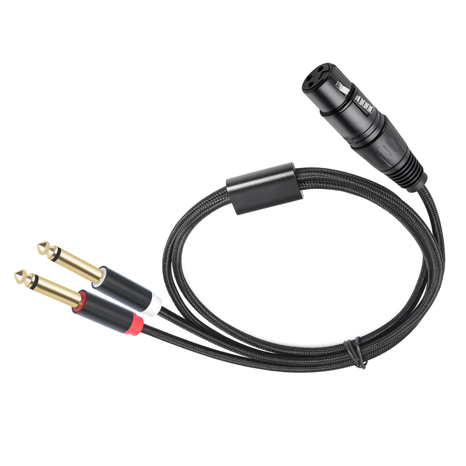 3Pin 3Pin Female to 2x6.35mm 1/4'' Mono Microphones Cable, 3Pin to ...