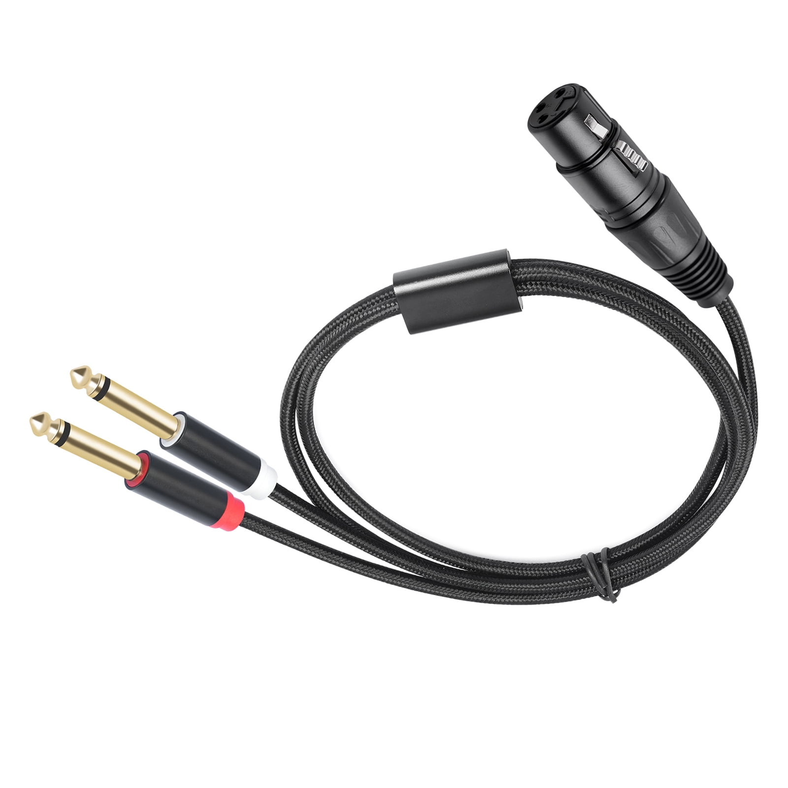 3Pin Female to 2x 1/4inch Y Splitters Cable,Female 3Pin to Double 6 ...