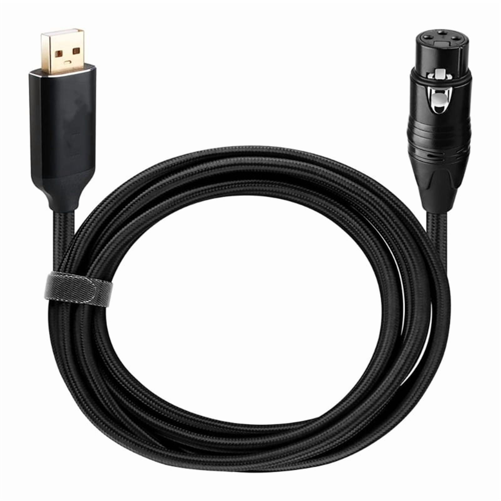 3Pin Female to USB Male Converter Cable with Coppered Cores Microphone ...