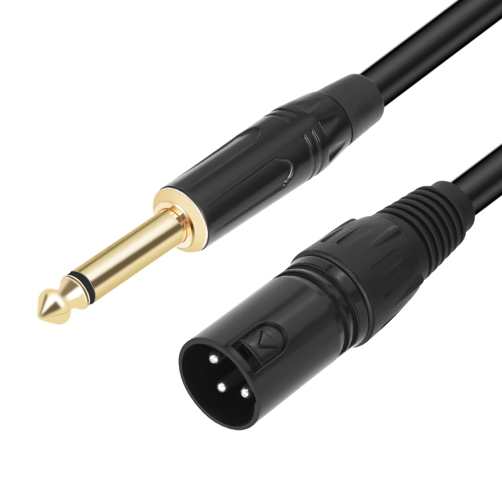3Pin Male to 1/4Inch 6.35mm Cable with Metal Connectors Unbalanced ...