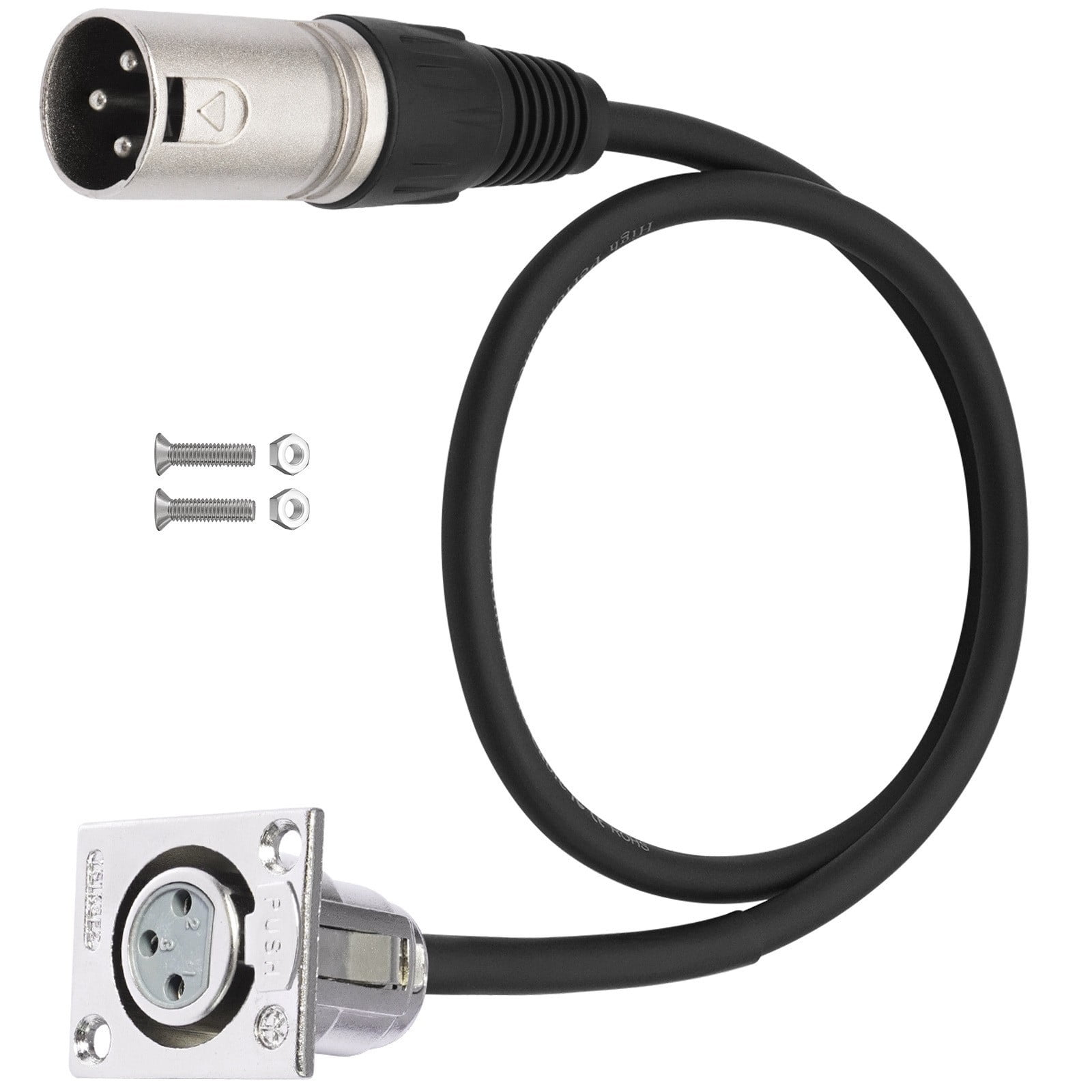3Pin Male to D-Type Female Cable 0.6M Panel Mount, Locking Design ...