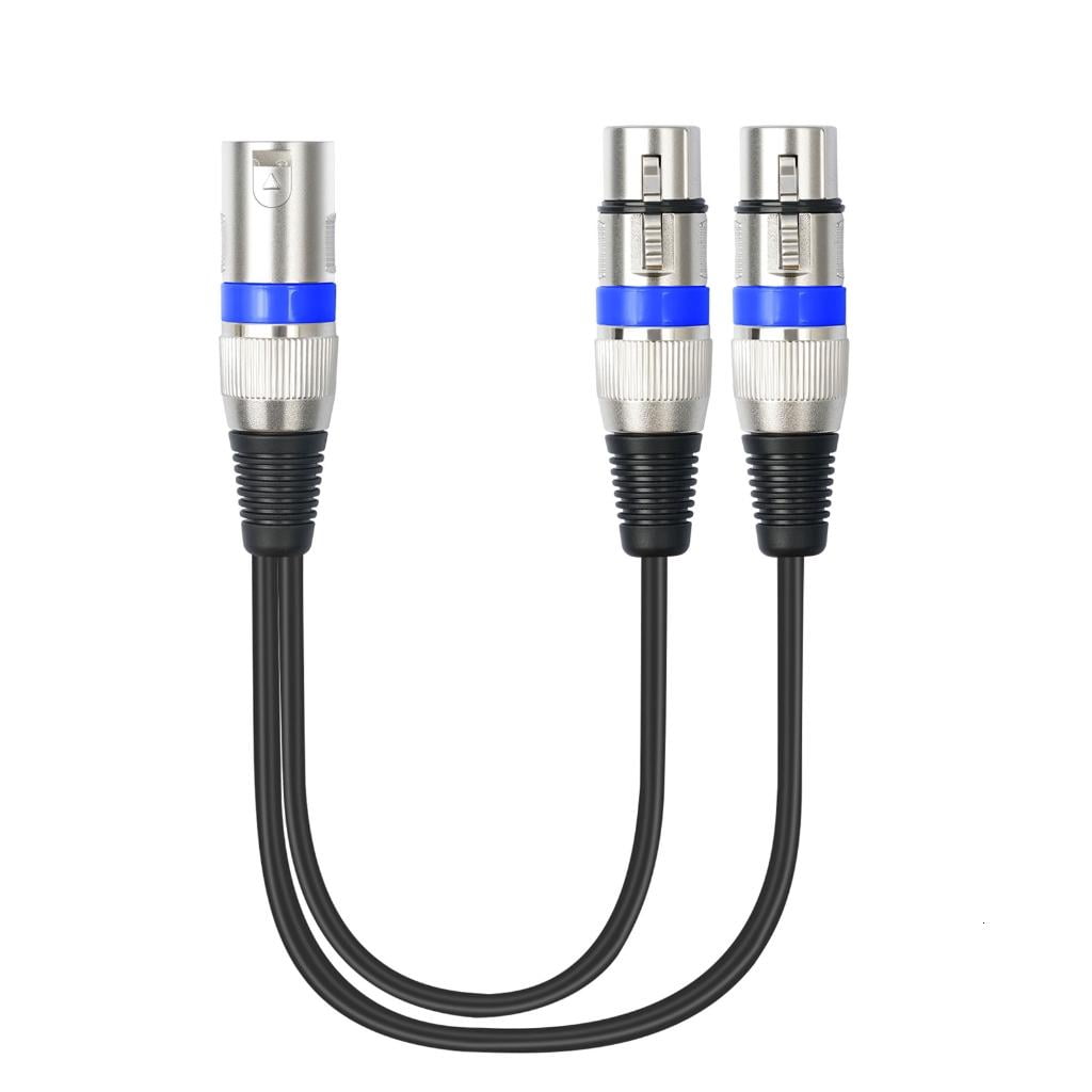 3Pin Male to Double Female Audios Cable Splitter Adapter Cord 1 Male to ...