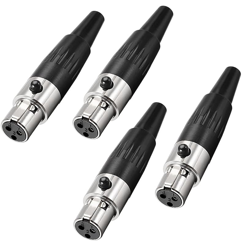 3Pin Mini XLR Connector TA4F Adapter Female Plug Mic Microphone Audio ...