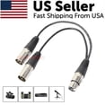 3Pin XLR Female Jack To Dual 2 Male Plug Y Splitter Cable Adapter ...