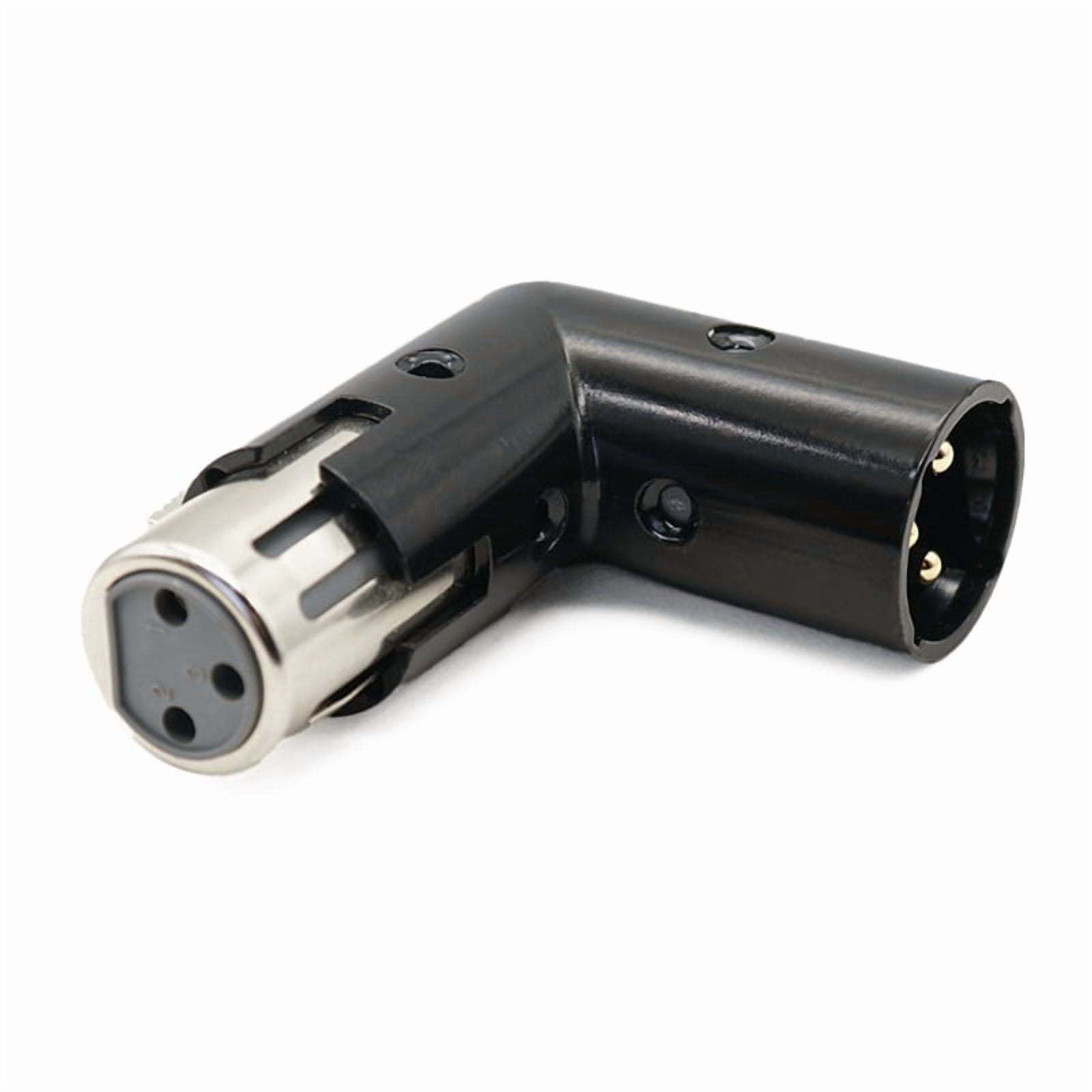 3Pin XLR Male to Female Right Angled Microphone Audio Adapter for Sound ...