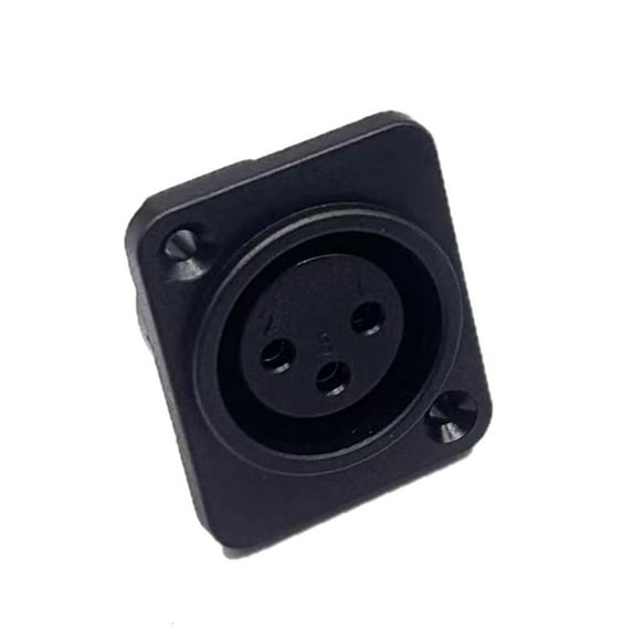 3Pin XLR Straight Terminal Panel Mount Connector ABS Alloy Auditory ...