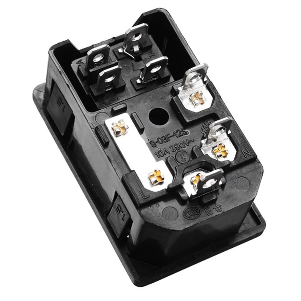 3Pin iec320 c14 inlet module plug fuse switch power socket with 10A ...