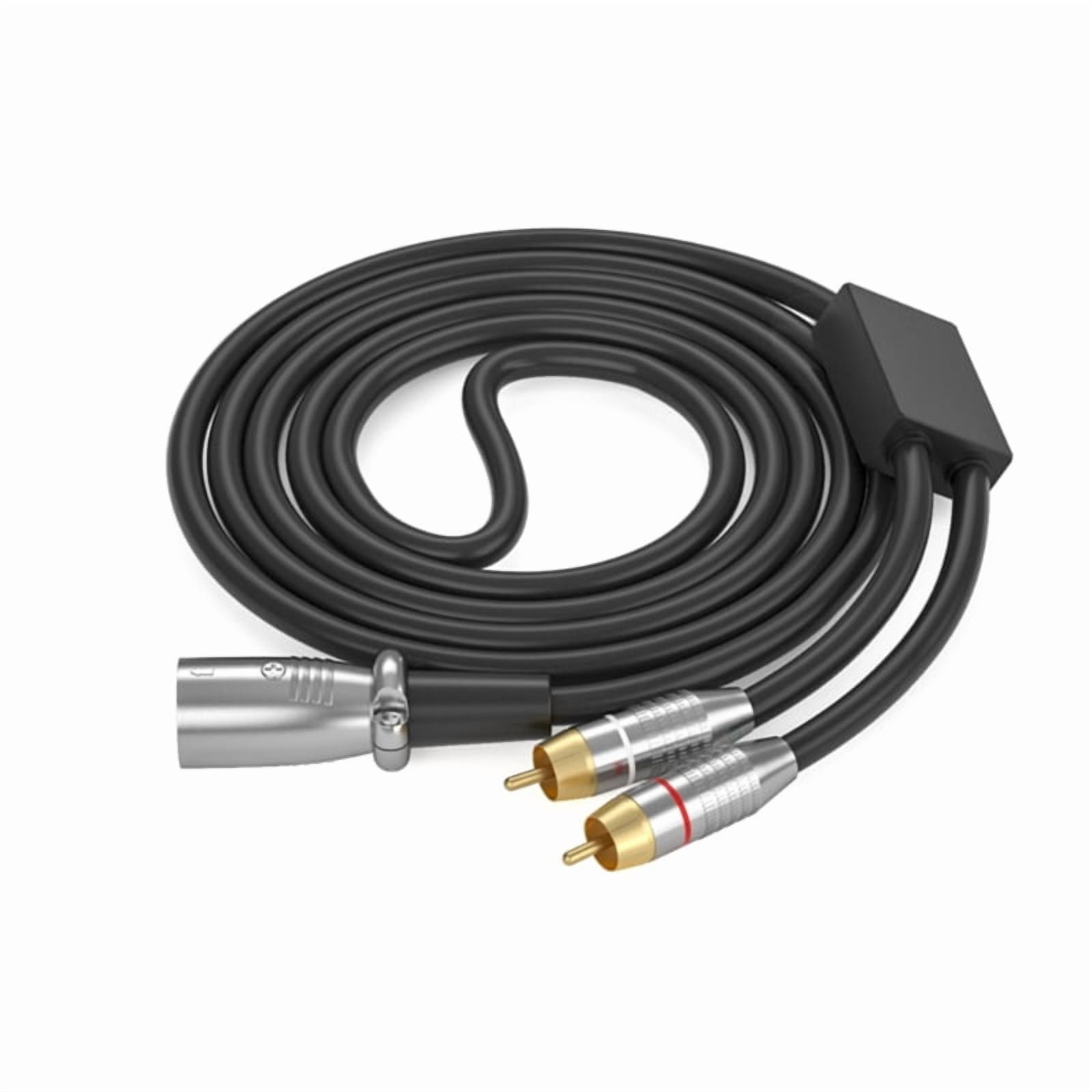 3Pin to 2RCA Y Splitter Patches Cable Unbalanced 2RCA Male to 3Pin Male ...