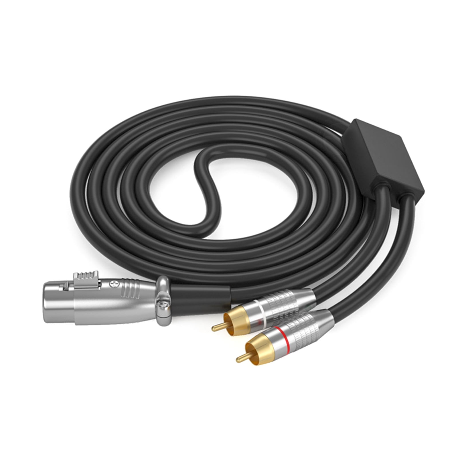 3Pin to 2RCA Y Splitter Patches Cable Unbalanced 2RCA Male to 3Pin Male ...