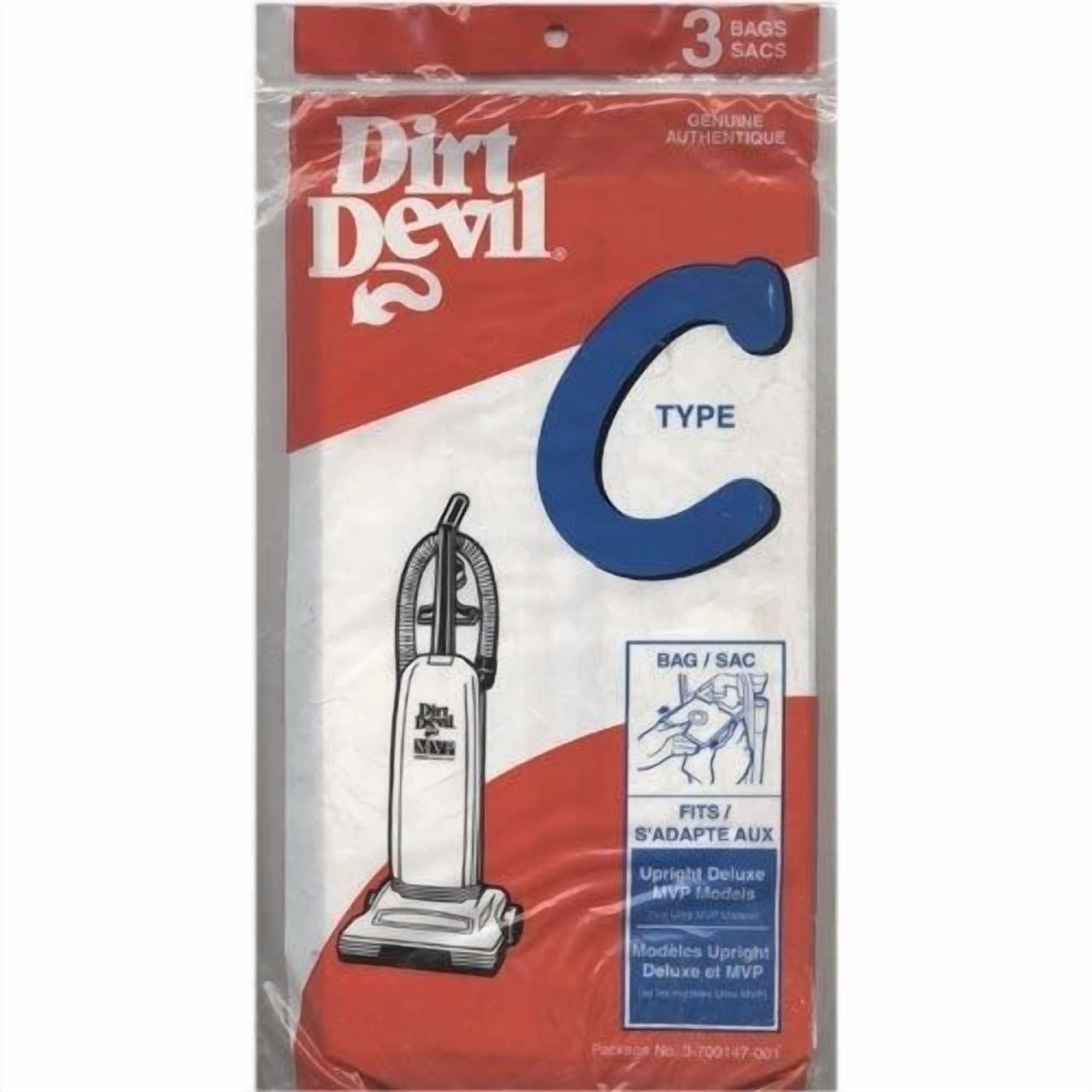 3Pk Dirt Devil Royal Upright Type C, 7200, Paper Bags Part 3700147001 ...