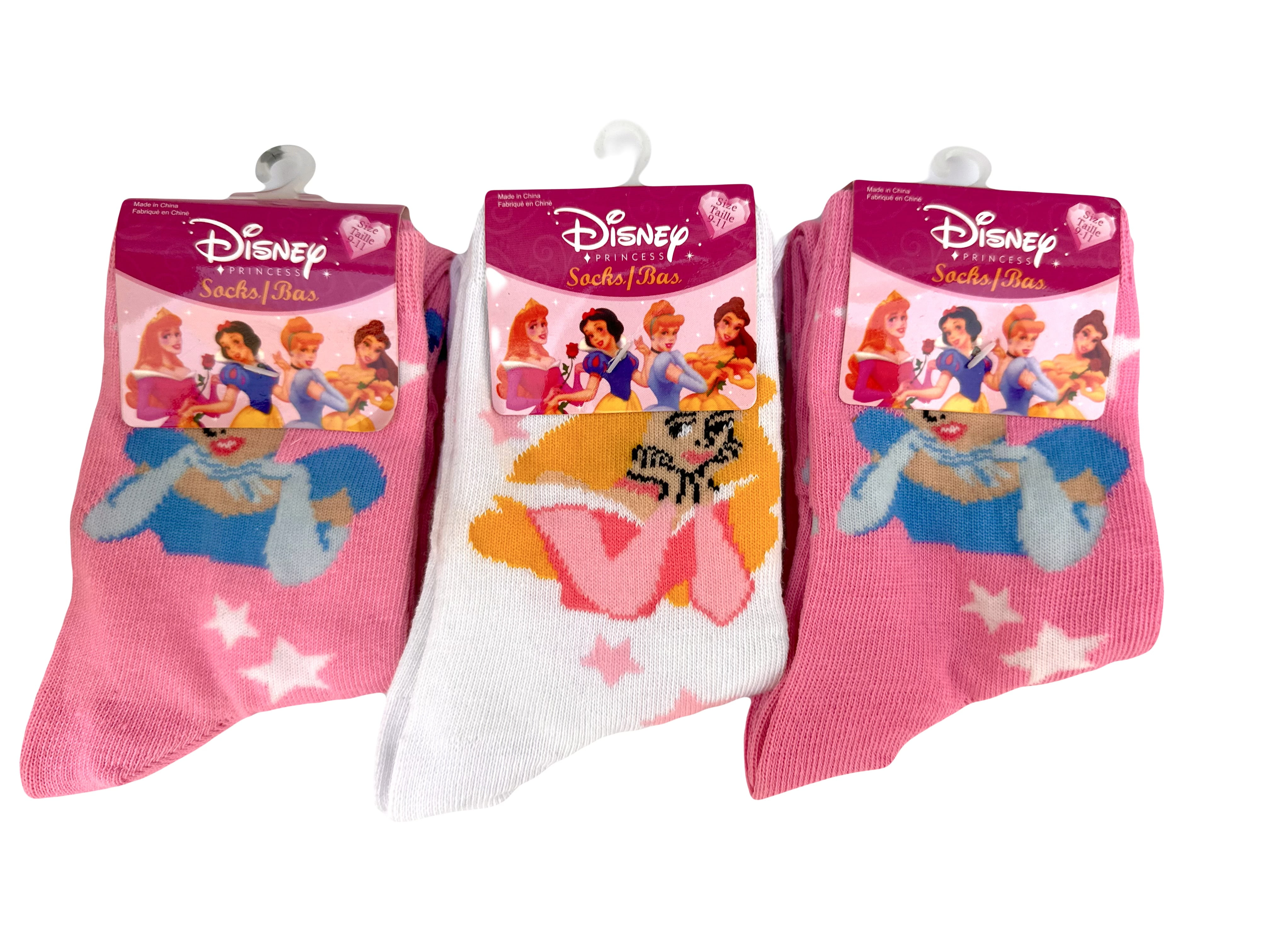 3Pk Disney Princess Cinderella and Aurora Socks - Princess Kids Socks ...