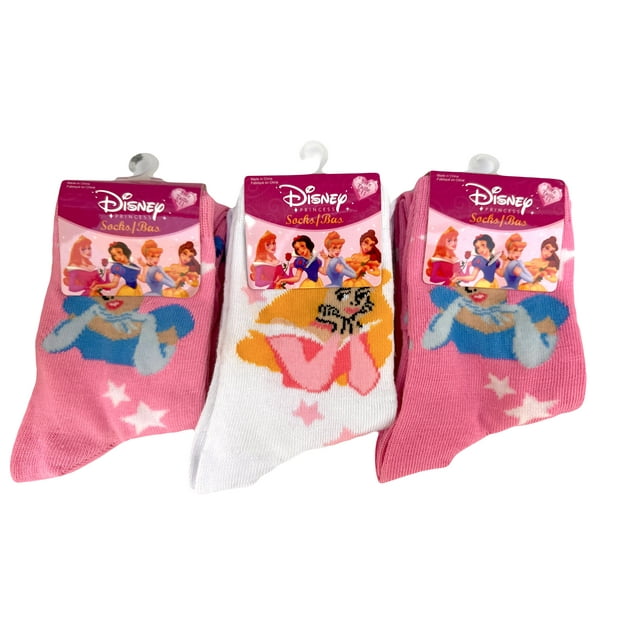 3Pk Disney Princess Cinderella and Aurora Socks - Princess Kids Socks ...