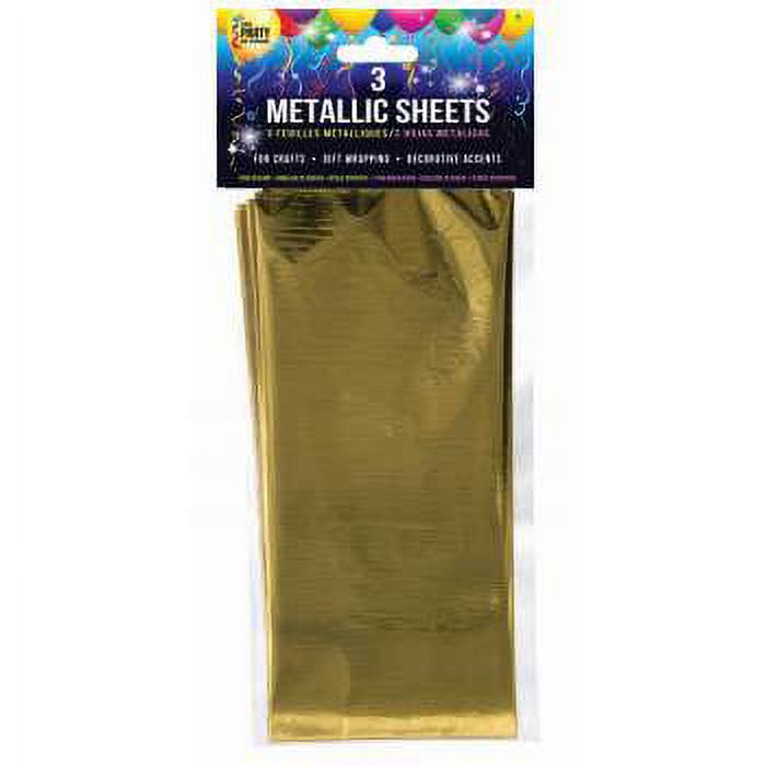 3Pk Metallic Sheets Gold 12 Pack - Walmart.com