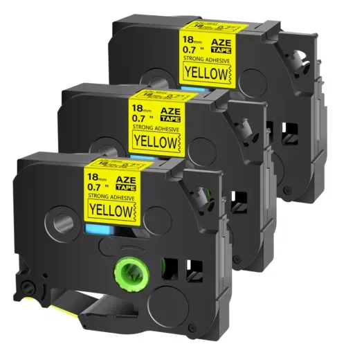 3Pk Tz Tze-S641 Yellow Label Tape Strong Adhesive For Brother Pt-D400 ...