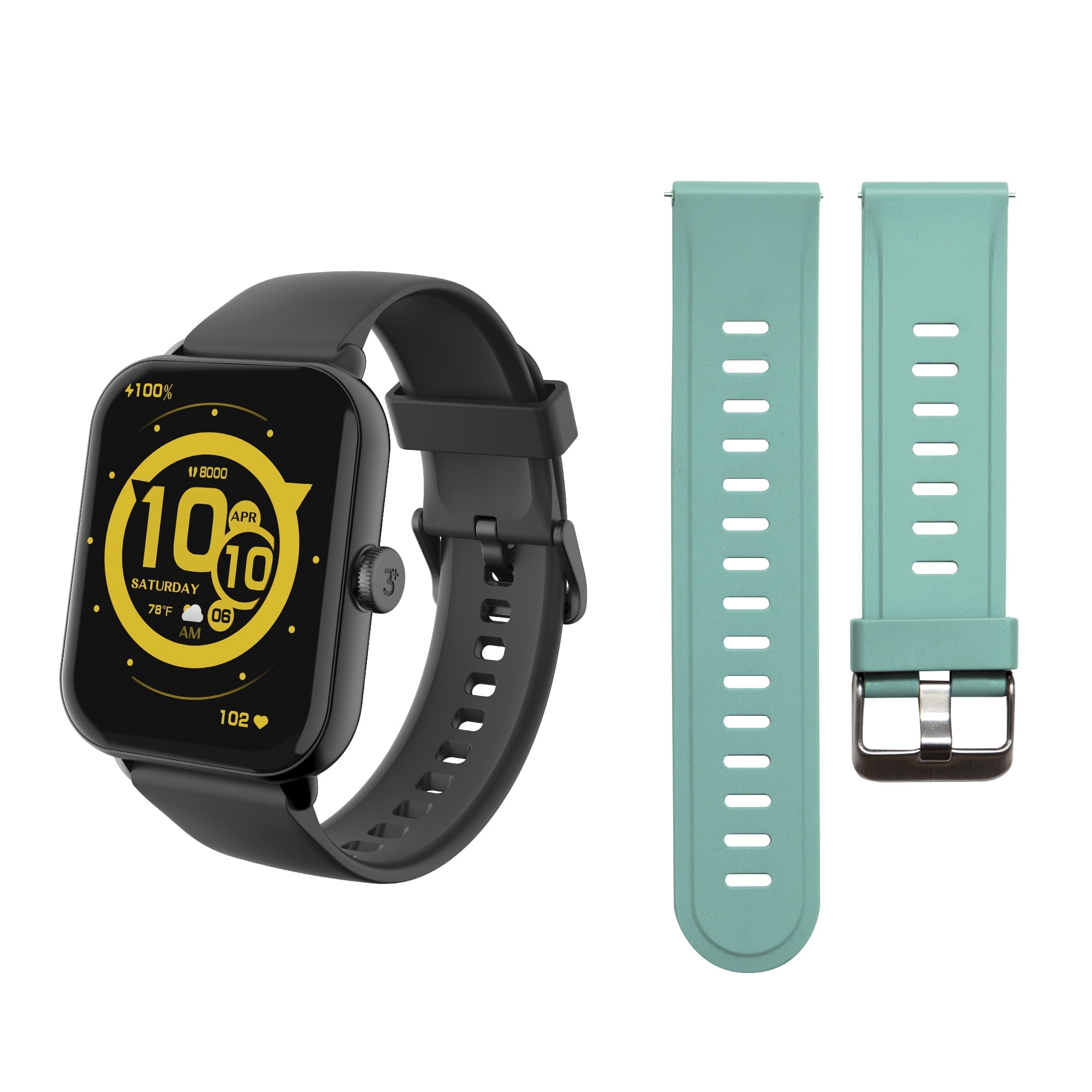 3Plus Vibe Lite BT (Bluetooth Calling) Smartwatch Black/ Extra Silicone ...