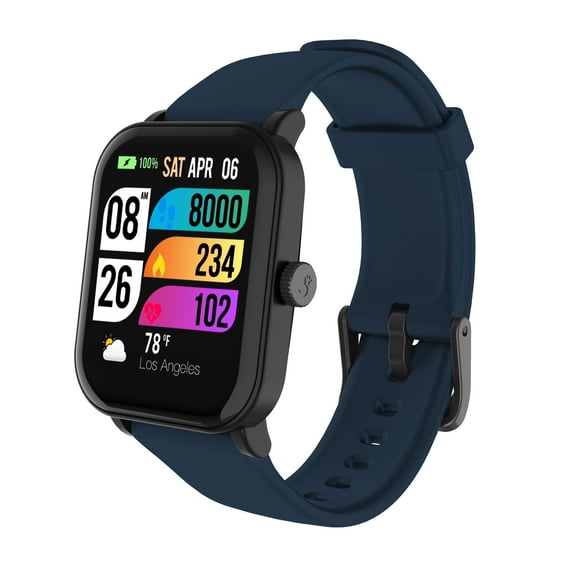 3Plus Vibe Plus 2 Smart Watch - Navy Blue Band (Unisex, for Adults ...