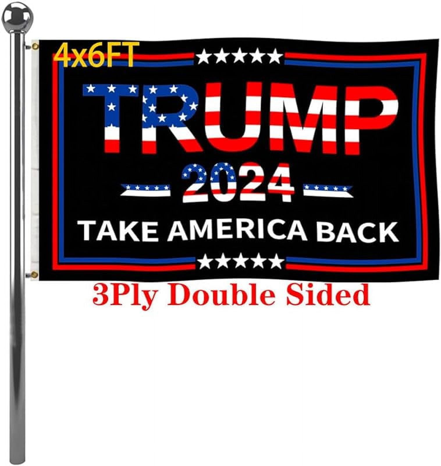 3Ply 200D Donald Trump For President 2024 Flag 4x6 Outdoor- Double ...