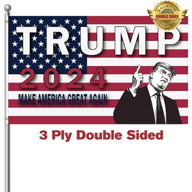 3ply 200d Donald Trump For President 2024 Flag 5x8 Outdoor Double