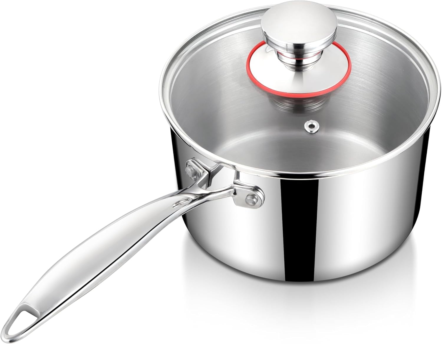 3QT Saucepan with Lid, Tri-Ply Stainless Steel Sauce Pan, Induction ...