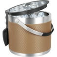 3Quart/3.2L Insulated Ice Bucket with Lid, Scoop, Leather Design Double ...